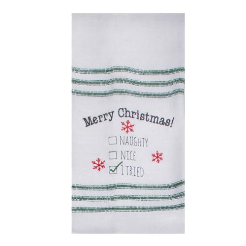 Embroidered Tea Towel - Merry Christmas – Calico Hutch