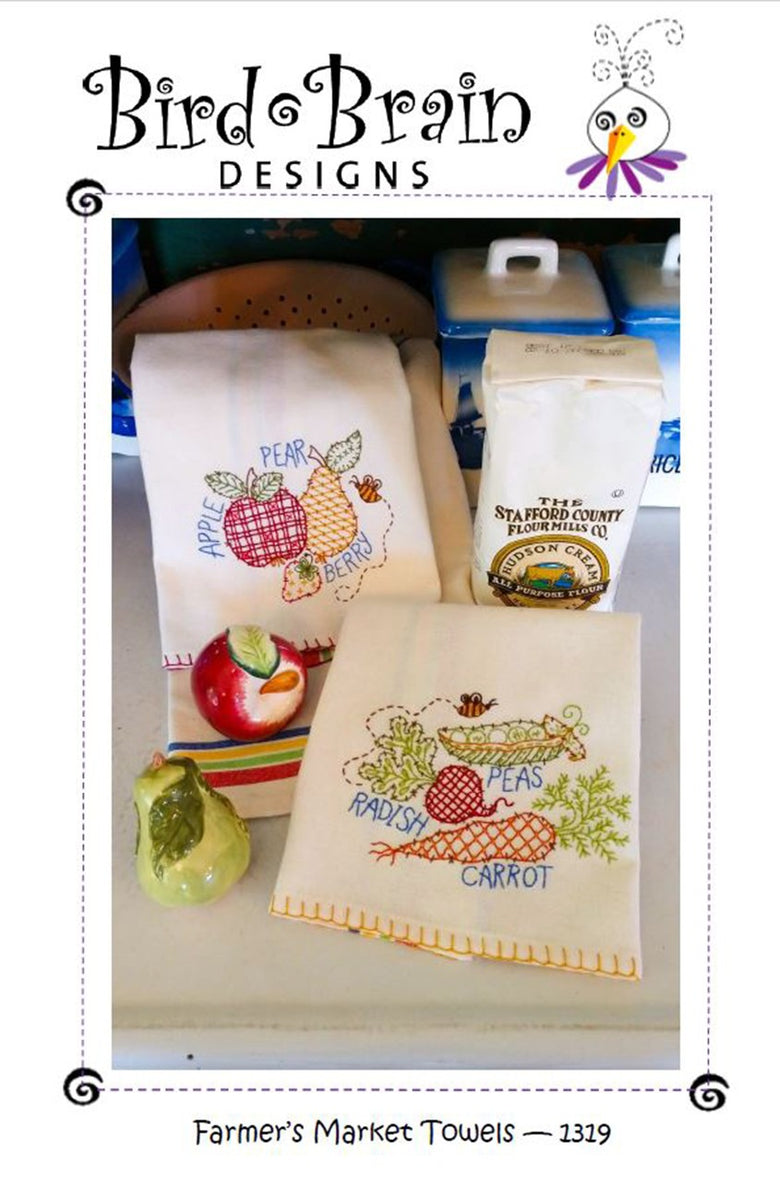 Farmers Market Tea Towels Hand Embroidery Pattern – Calico Hutch