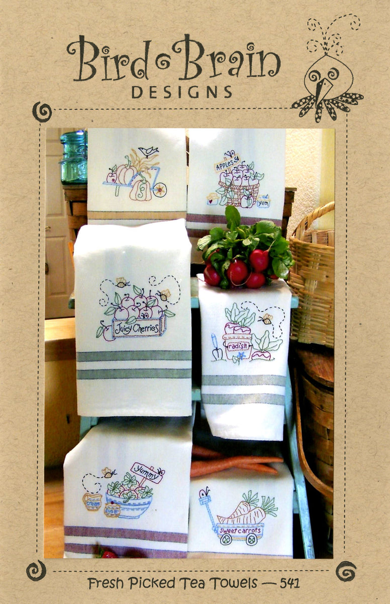 Fresh Picked Tea Towels Hand Embroidery Pattern – Calico Hutch